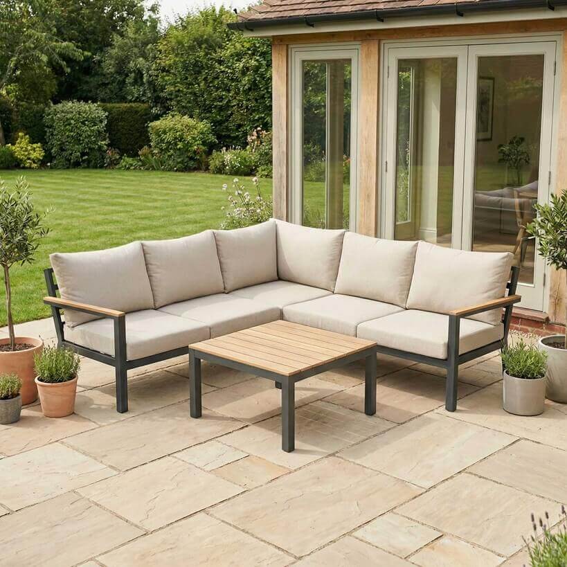 Nova - Heidi Corner Sofa Lounging Set with Square Coffee Table ...